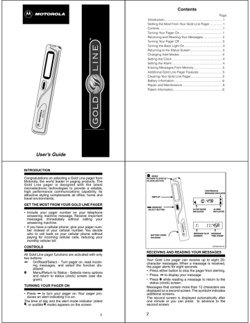 Motorola Gold Line Pager User's Guide | Manualzz