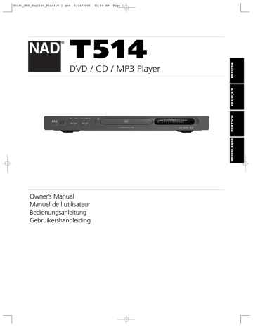 NAD T514 DVD/CD/MP3 Player Manual | Manualzz