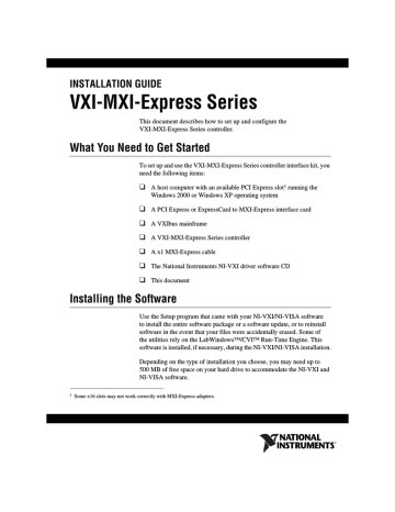 VXI-MXI-Express Series Installation Guide | Manualzz