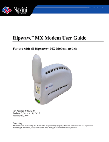 Navini Ripwave MX Modem User Guide: LMX Models | Manualzz