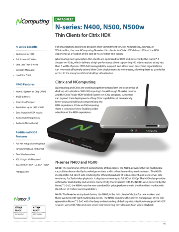 nComputing N-series N500 Datasheet | Manualzz