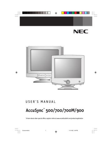 NEC 500, 700, 700M, 900, 500 Manuel utilisateur | Manualzz