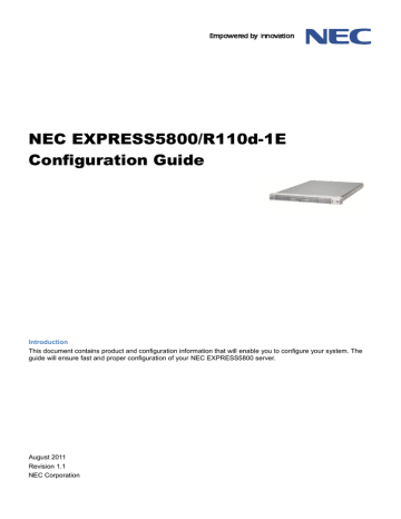 NEC EXPRESS5800 R110d-1E Config Guide | Manualzz