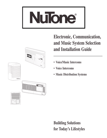 NuTone Intercom System Installation Guide | Manualzz