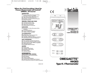 OMEGAETTE HH303, HH302 User's Guide | Manualzz