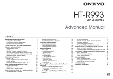 Onkyo HT-R993 Advanced Manual | Manualzz