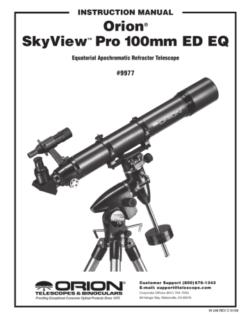 Orion SkyView Pro 100mm ED EQ Instruction Manual | Manualzz