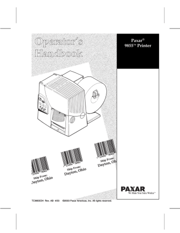 Paxar Monarch 9855 User's Manual | Manualzz