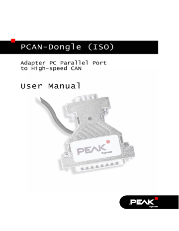 PCAN-Dongle ISO, PCAN-Dongle PS/2, PCAN-Dongle DIN User Manual | Manualzz