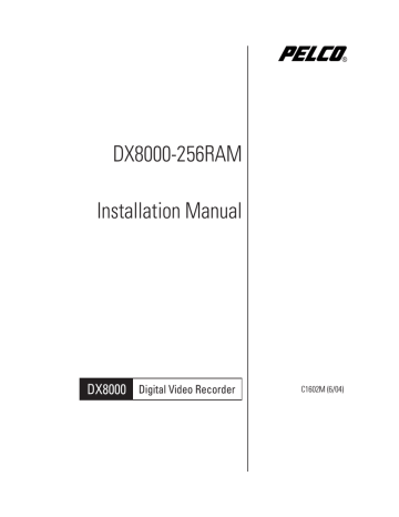 Pelco DX8000 User's Manual | Manualzz