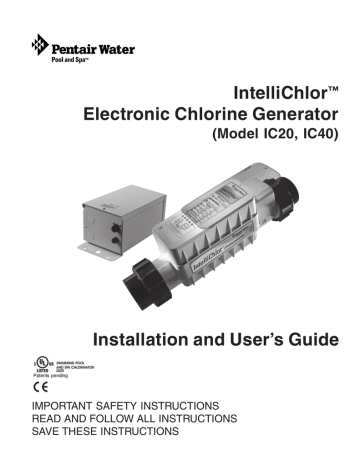 Pentair IC40 User's Manual | Manualzz