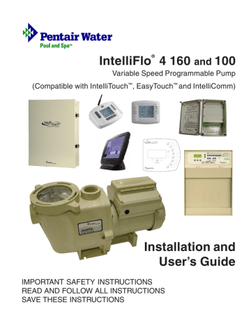 Pentair Intelliflo Vsf User Manual
