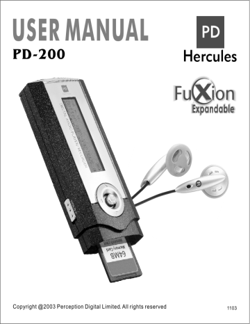PD-200 MP3 Player User Manual | Manualzz
