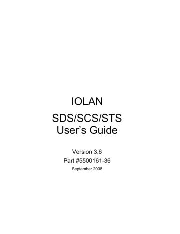 Perle IOLAN SDS/SCS/STS User's Guide | Manualzz