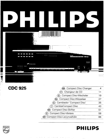 Philips 900 CDC 925 CD Changer Manuel d'utilisation | Manualzz
