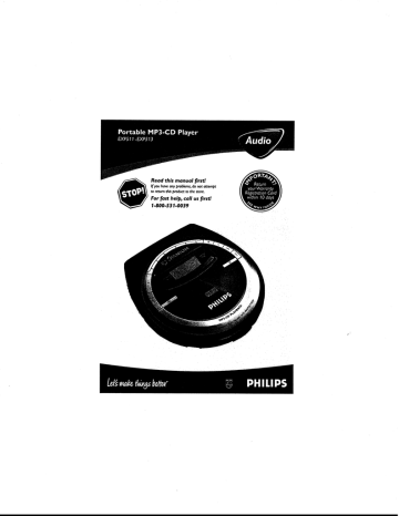 Philips EXP 511, EXP 513 Portable MP3-CD Player Manuel d'utilisation ...
