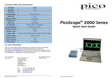 PicoScope 2000 2202 Quick Start Guide | Manualzz