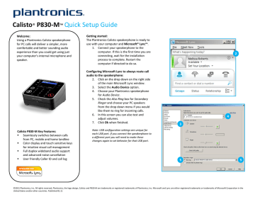 Plantronics Calisto P830-M Quick Setup Guide | Manualzz