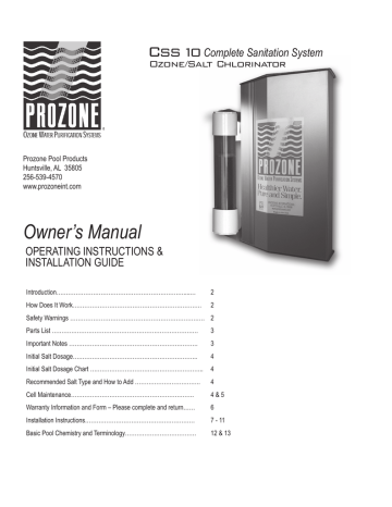 Prozone CSS 10 Owner's Manual | Manualzz