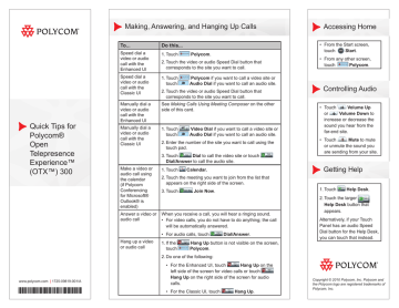 Polycom OTX 300 User Manual | Manualzz