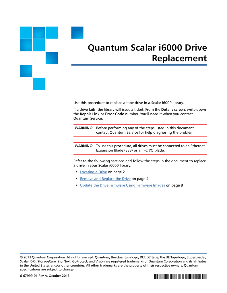 Quantum Scalar i6000 User's Manual | Manualzz
