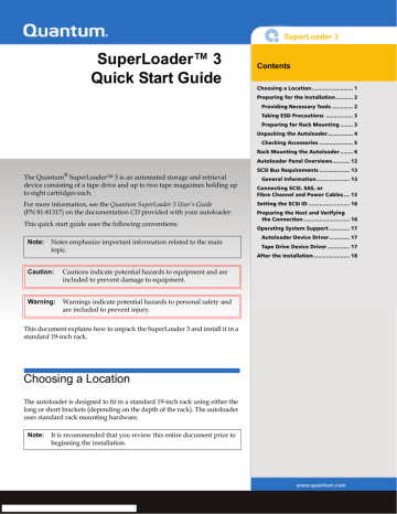 Quantum SuperLoader 3 Quick Start Guide | Manualzz