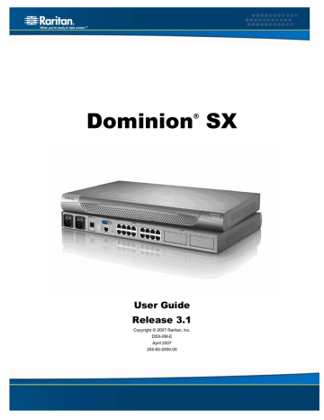 Raritan Dominion SX User Guide | Manualzz