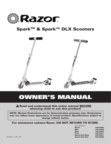 Razor Spark & DLX Spark DLX Owner's Manual | Manualzz