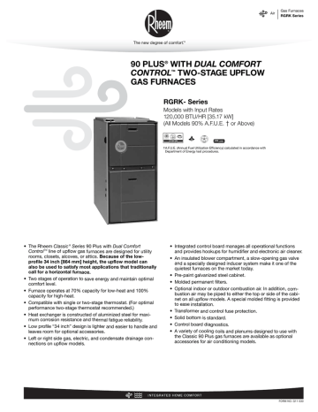 Rheem 2-stage Specification Sheet | Manualzz