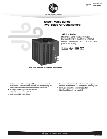 Rheem 2-Stage Specification Sheet | Manualzz