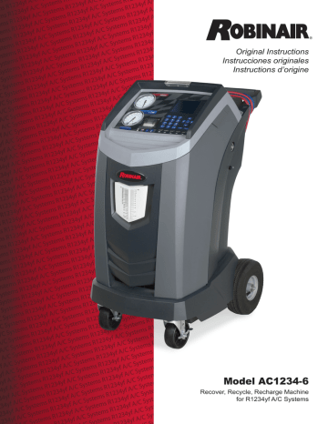 Robinair R1234yf User's manual | Manualzz