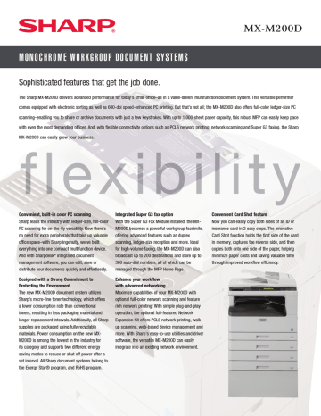 Sharp MX-M200D Specification Sheet | Manualzz