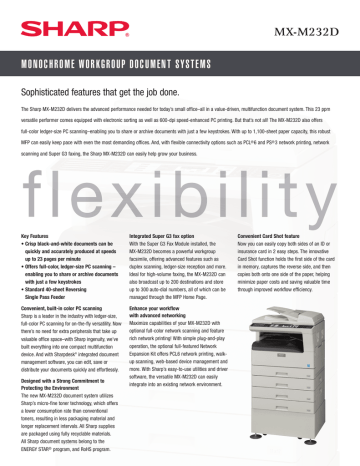Sharp MX-M232D Specification Sheet | Manualzz