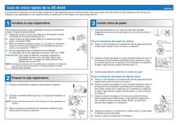 Guía rápida XE-A42S: Configuración e inicio | Manualzz