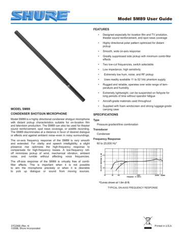 Shure SM89 User Guide | Manualzz