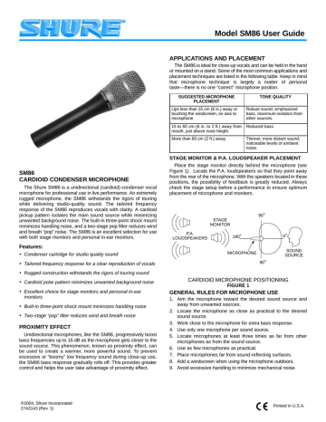Shure SM86 User Guide | Manualzz