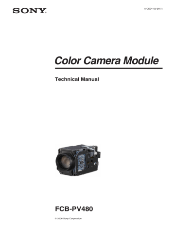 Sony FCB PV480 Technical Manual | Manualzz