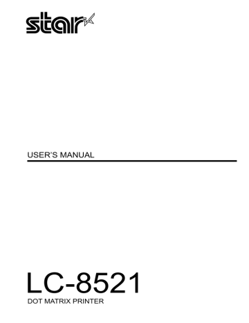 Star Micronics LC-8521 User's Manual | Manualzz
