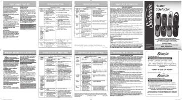 Sunbeam Space Heater User Manual | Manualzz