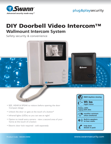 Swann SW244-DWM DIY Doorbell Video Intercom User Manual | Manualzz