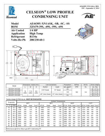 Tecumseh AE4430Y-XN1ASB User manual | Manualzz