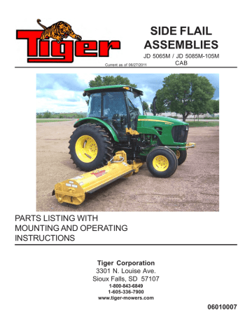 Tiger Mowers 5085M-105M Mounting And Operating Instructions | Manualzz
