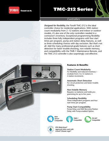 Toro TMC-212 Series Specifications | Manualzz