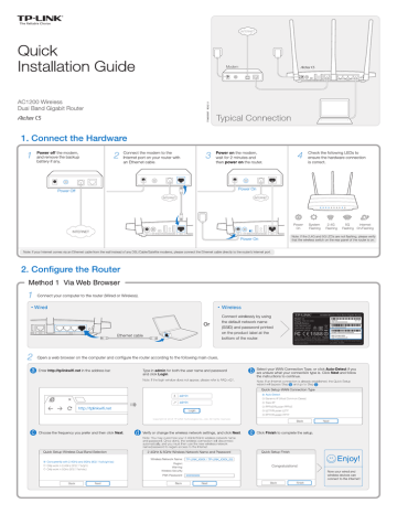 TP-LINK Archer C5 Quick Installation Guide | Manualzz