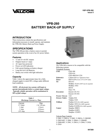 Valcom VPB-260 User Manual | Manualzz
