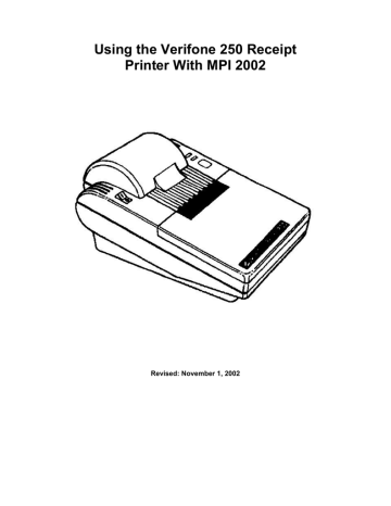 Verifone 250 Receipt Printer User Manual | Manualzz