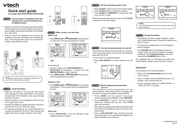 VTech i6757, i6767, i6778, i6779, i6787, i6789 Quick Start Guide | Manualzz