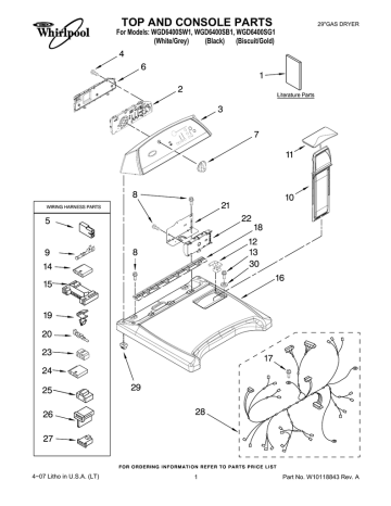 Whirlpool Cabrio Dryer Wed6200sw1 Parts Diagram | Reviewmotors.co