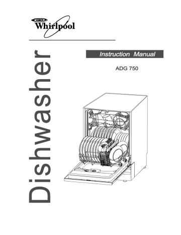 Whirlpool Dishwasher ADG 750 User's Manual | Manualzz