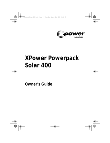 Xantrex Powerpack Solar 400 Owner's Guide | Manualzz